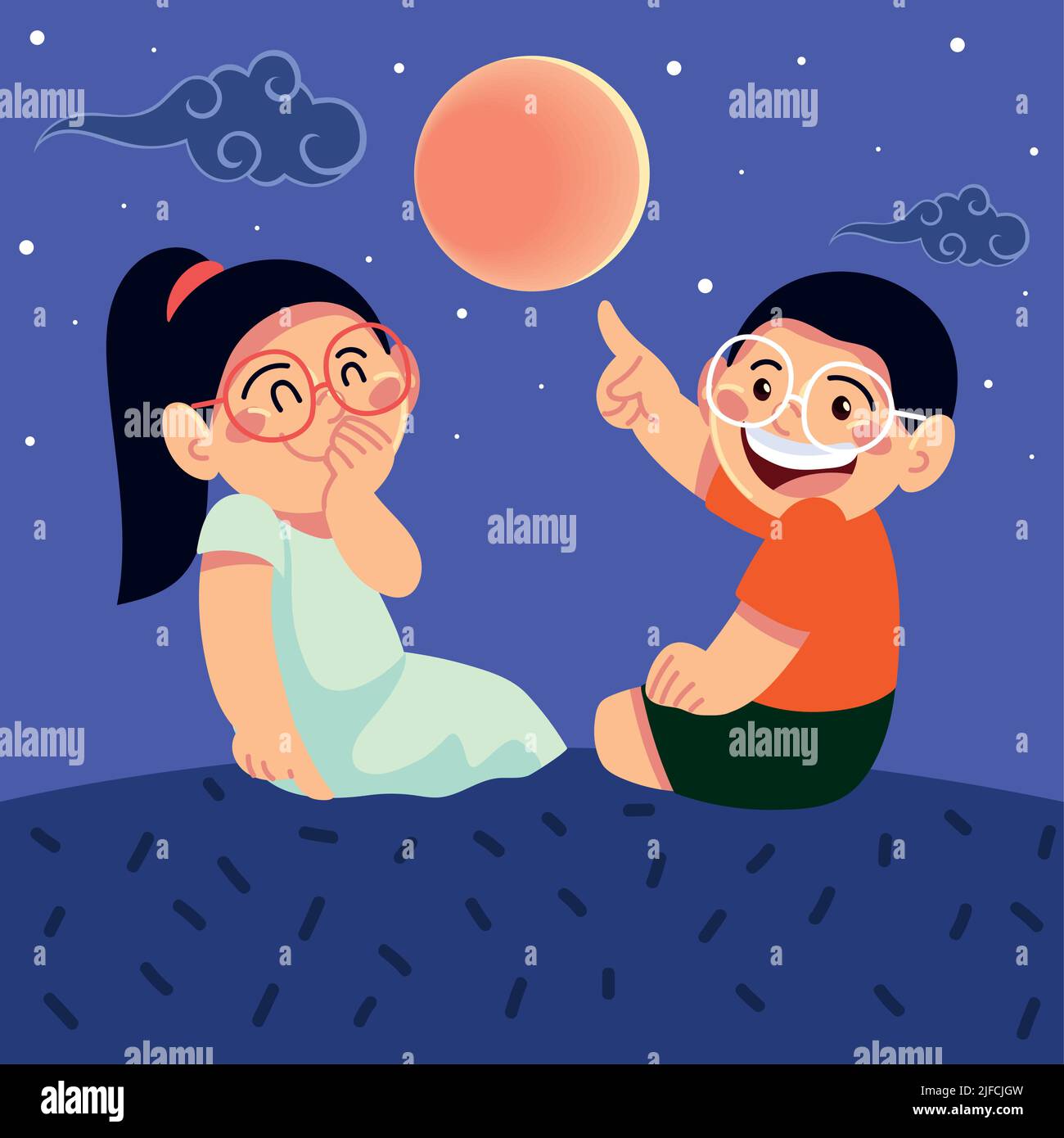 happy cute kids Stock Vector Image & Art - Alamy