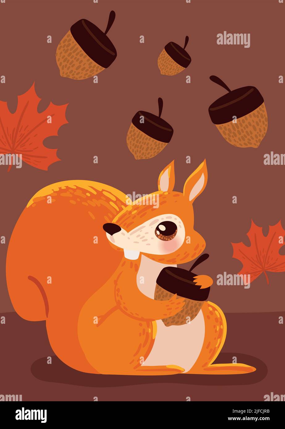 cartoon squirrel and acorn Stock Vector Image & Art - Alamy