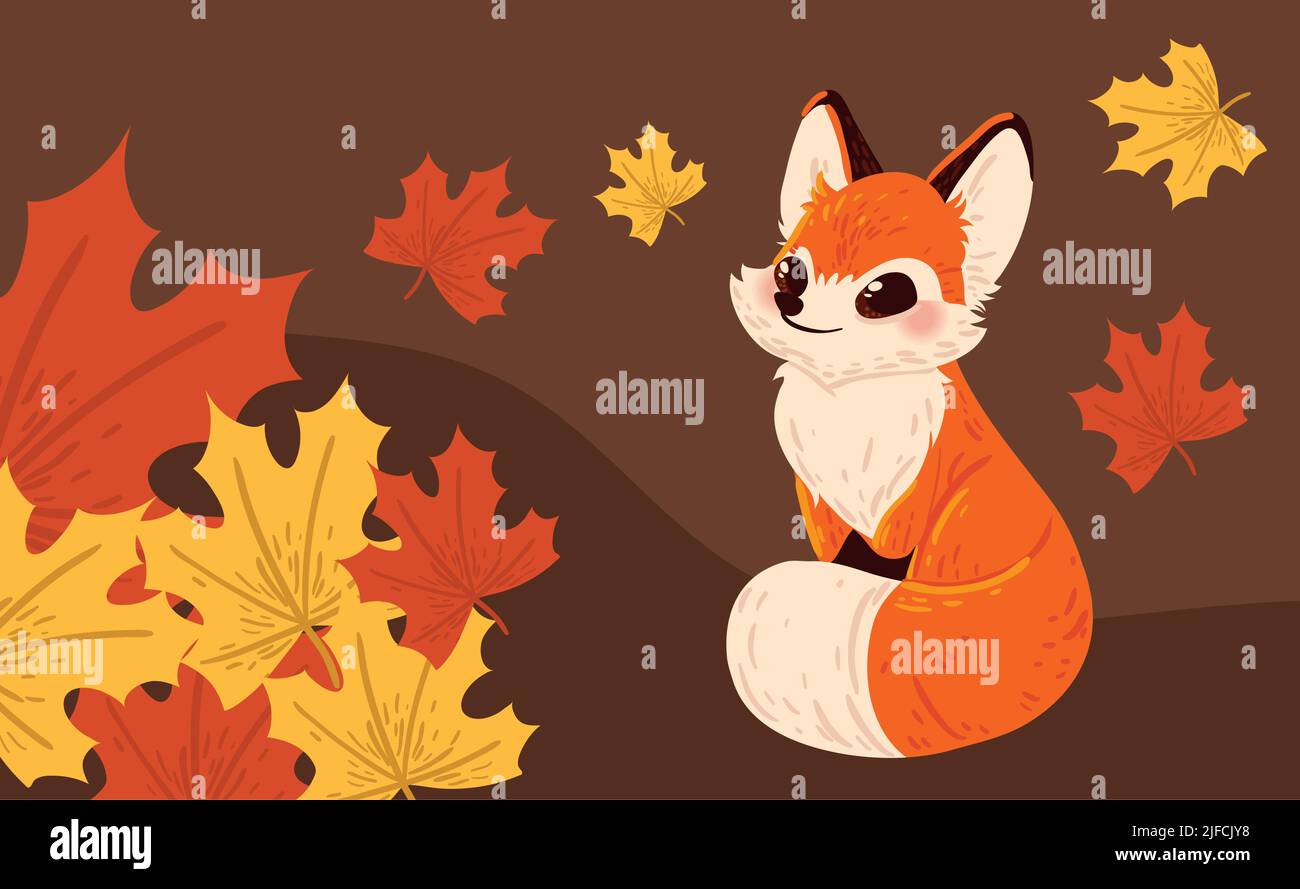 autumn season fox Stock Vector Image & Art - Alamy