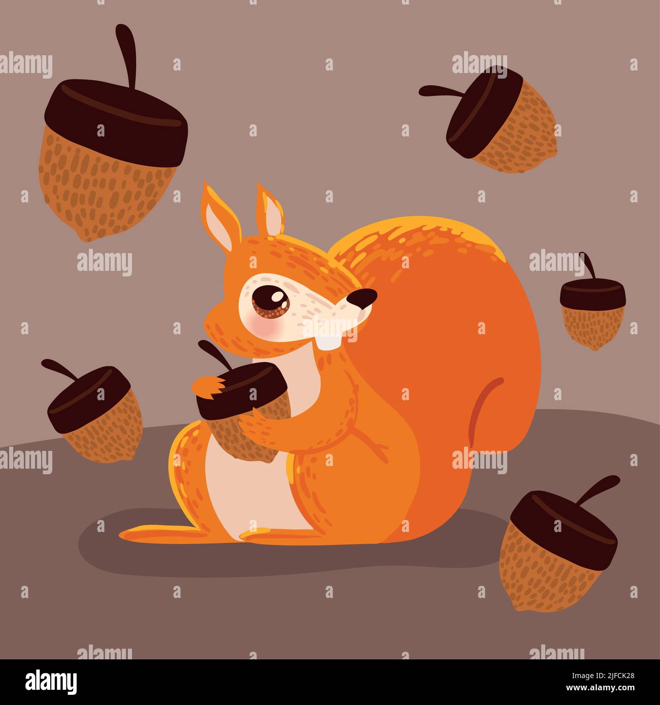 squirrel with acorns Stock Vector Image & Art - Alamy
