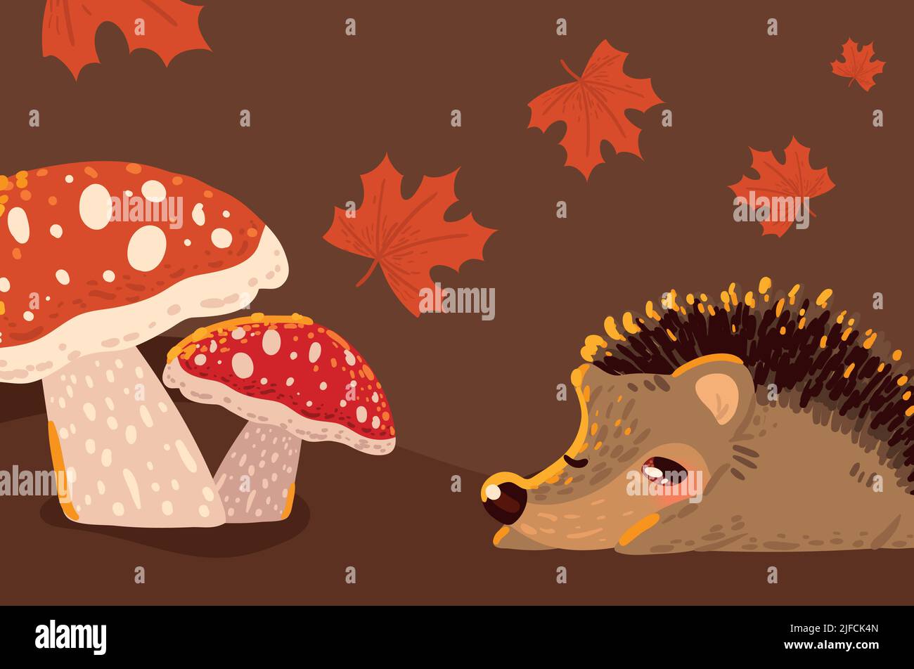 animal hedgehog and mushroom Stock Vector Image & Art - Alamy