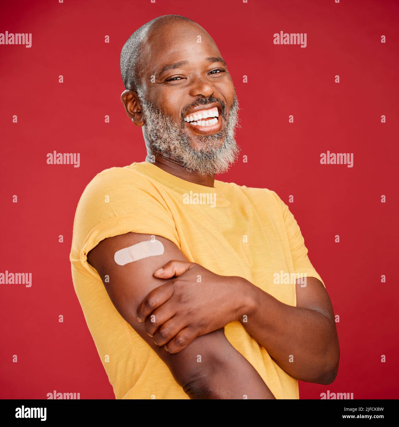 Man arm bandaid vaccine hi-res stock photography and images - Alamy