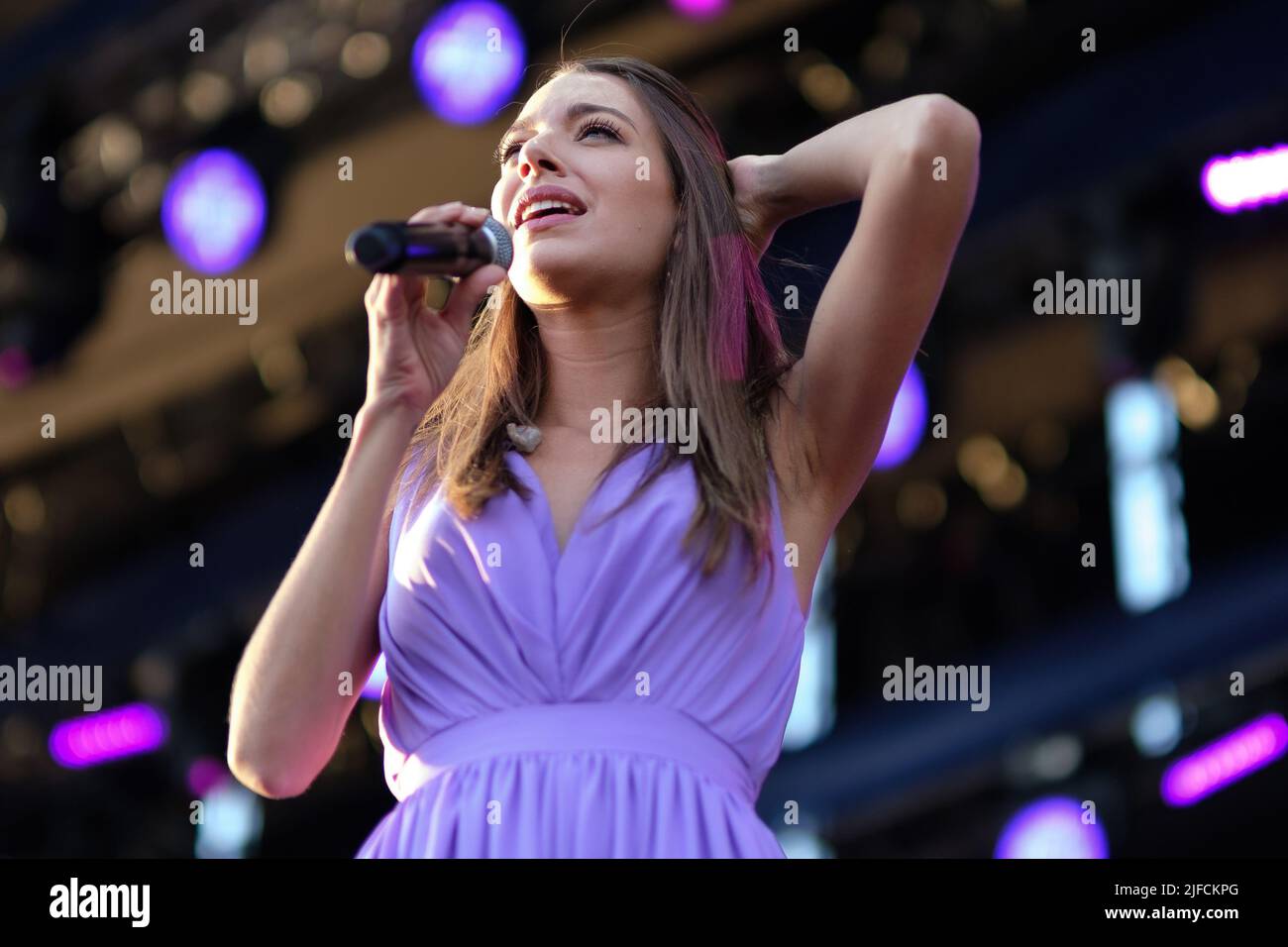 Madrid, Spain. 01st July, 2022. Singer Ana Guerra performs at the ...