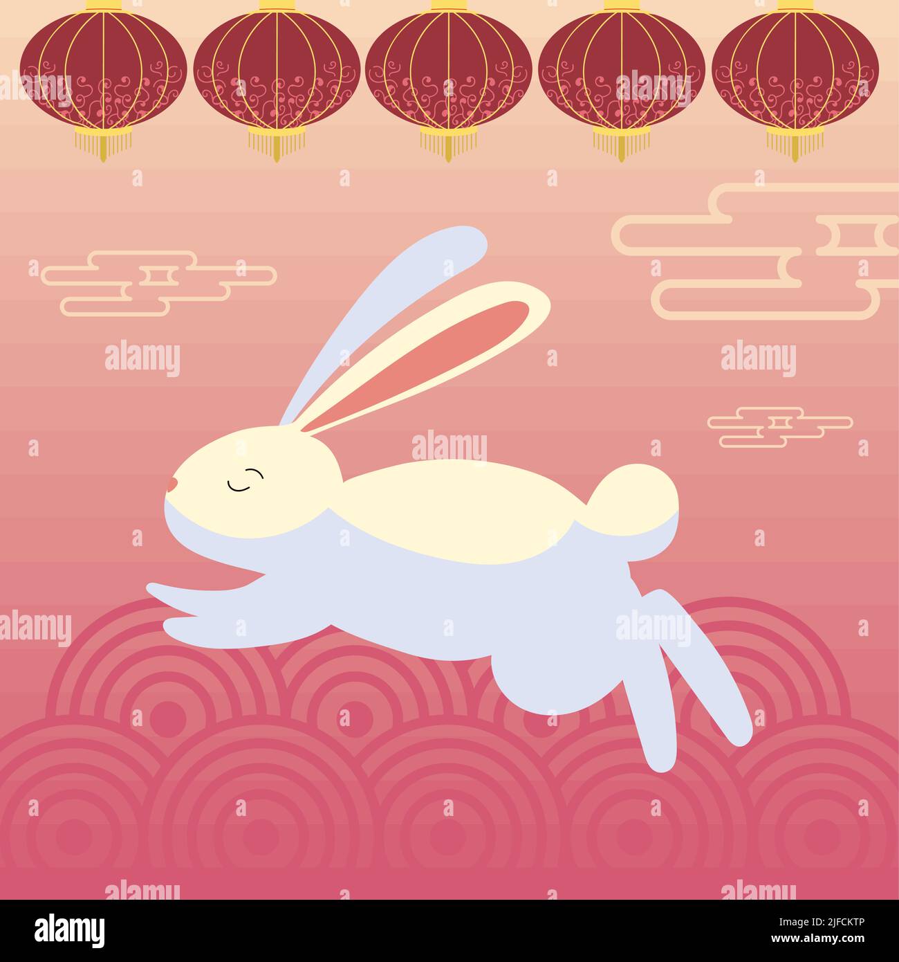 chinese moon festival jump rabbit Stock Vector Image & Art - Alamy
