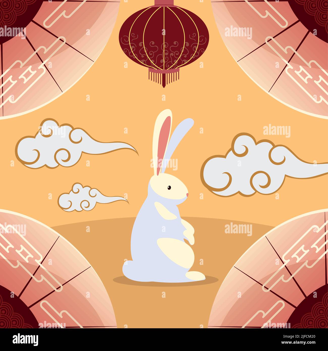 rabbit chinese moon festival Stock Vector Image & Art - Alamy
