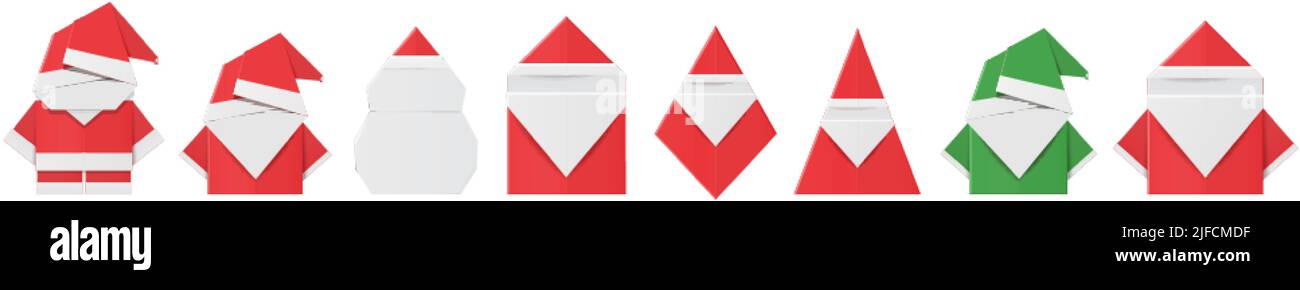 Paper folded santa origami Stock Vector Images - Alamy