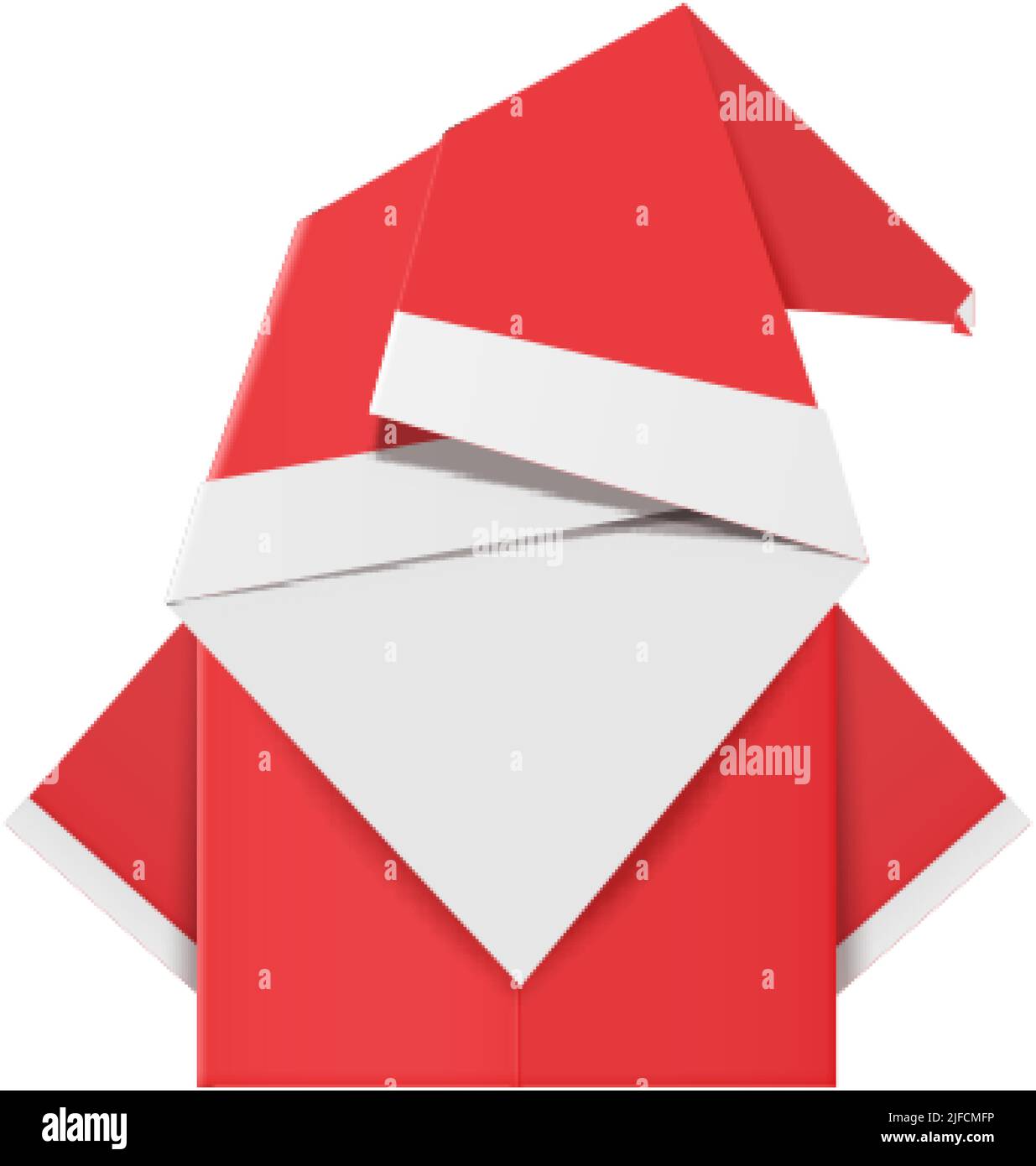 Paper Santa. Red origami Santa Claus ornament Stock Vector Image & Art ...
