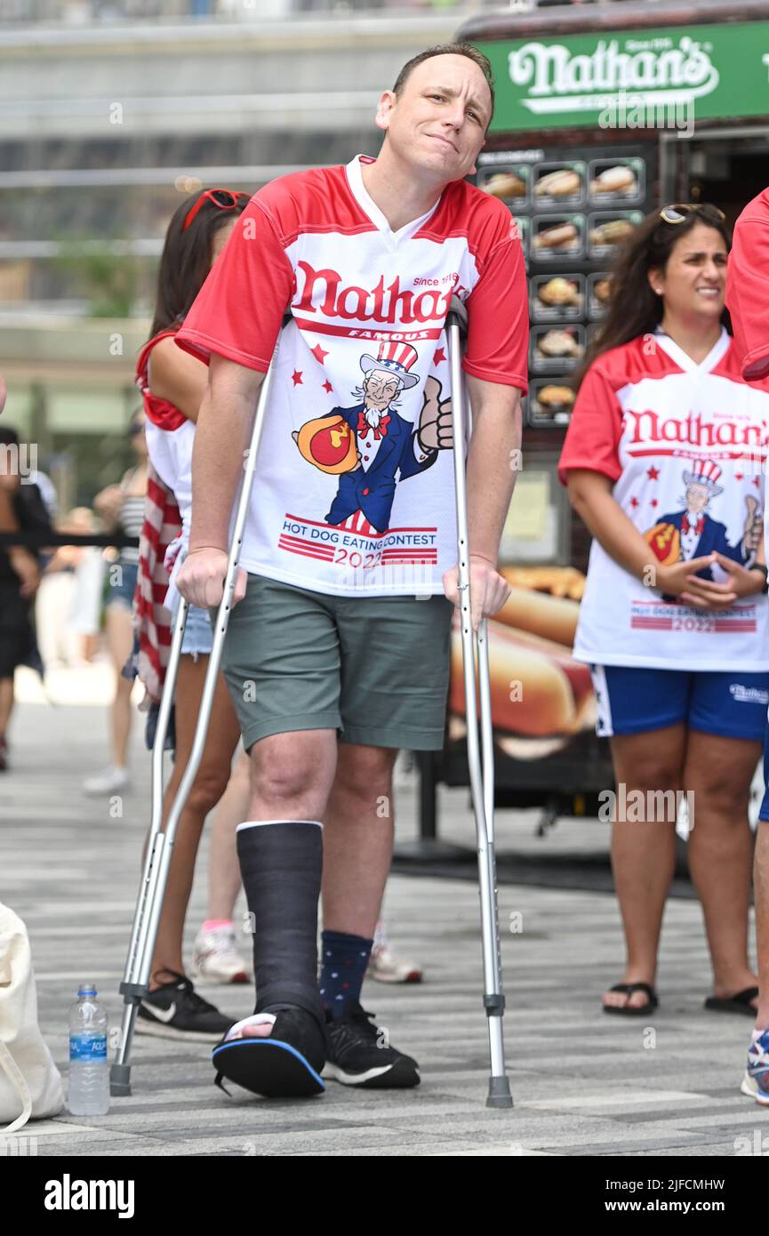 New York, USA. 01st July, 2022. Current World Champion Joey Chestnut ...