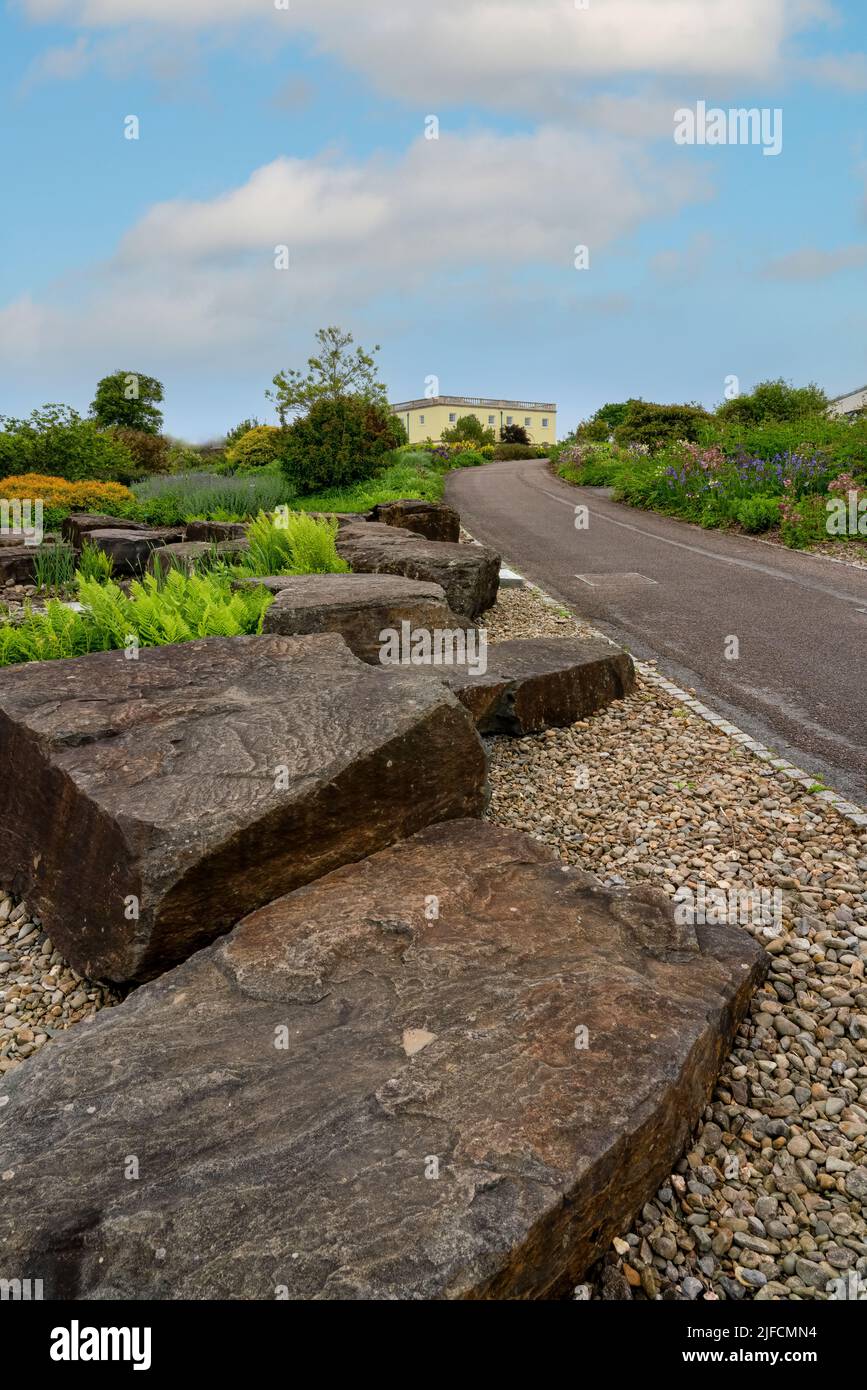 close up of large Welsh Granite blocks used as architectural feratures ...