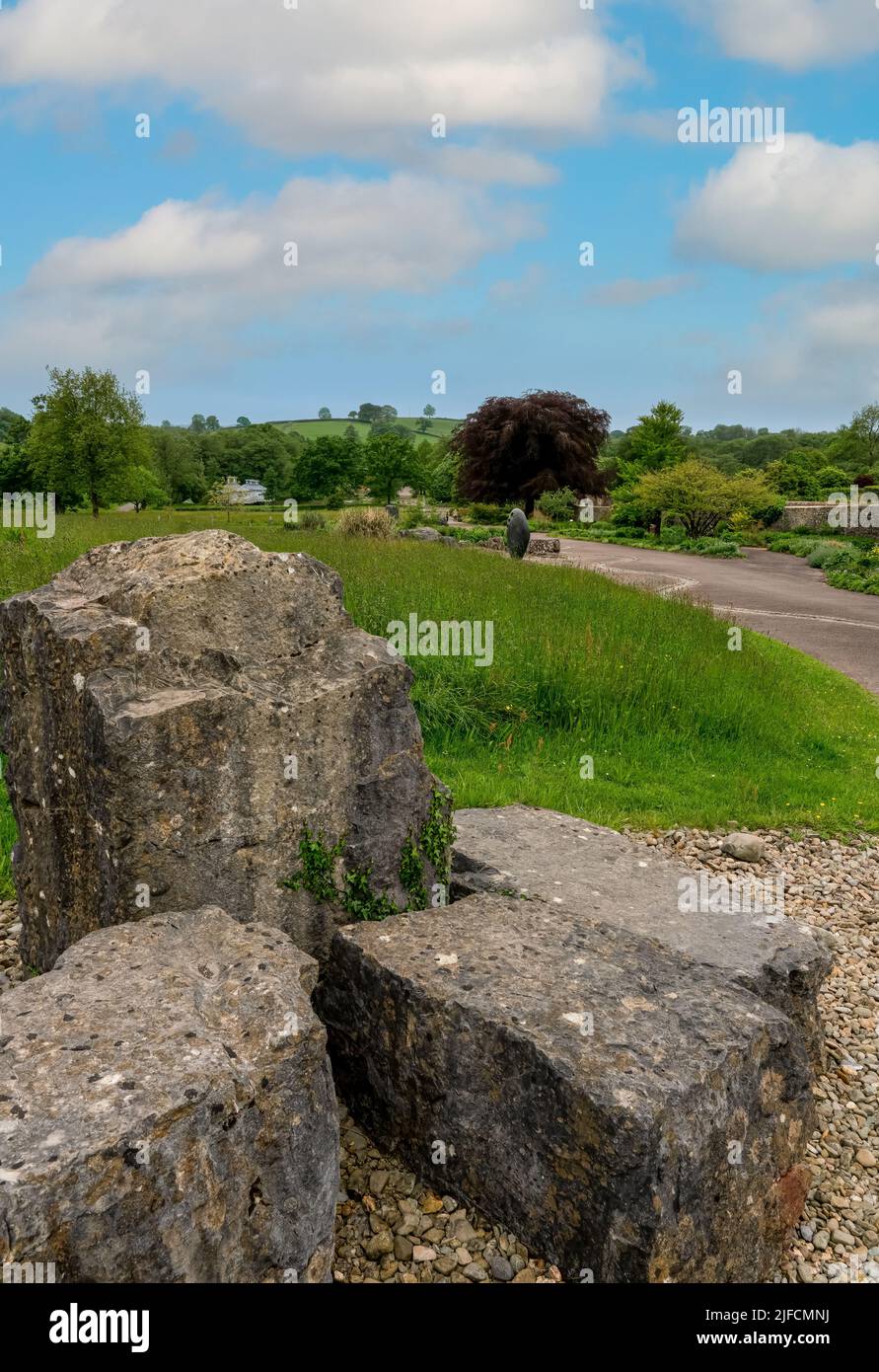 close up of large Welsh Granite blocks used as architectural feratures ...