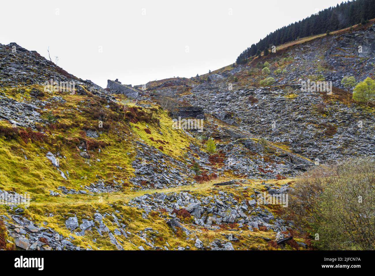 Penmachno Slate Quarry looking at Incline. In Snowdonia, North Wales ...