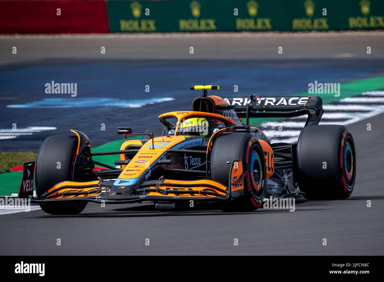 Silverstone, UK, 01st Jul 2022, Lando Norris, from the UK competes for ...