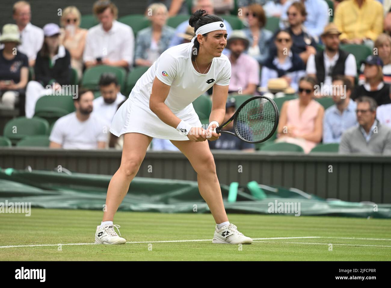01 July 2022. London, United Kingdom. Ons Jabeur of Tunisia plays Diane ...