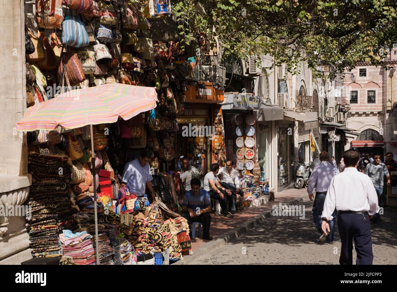 Vendors sitting outside their shops near the Grand Bazaar, Istanbul ...