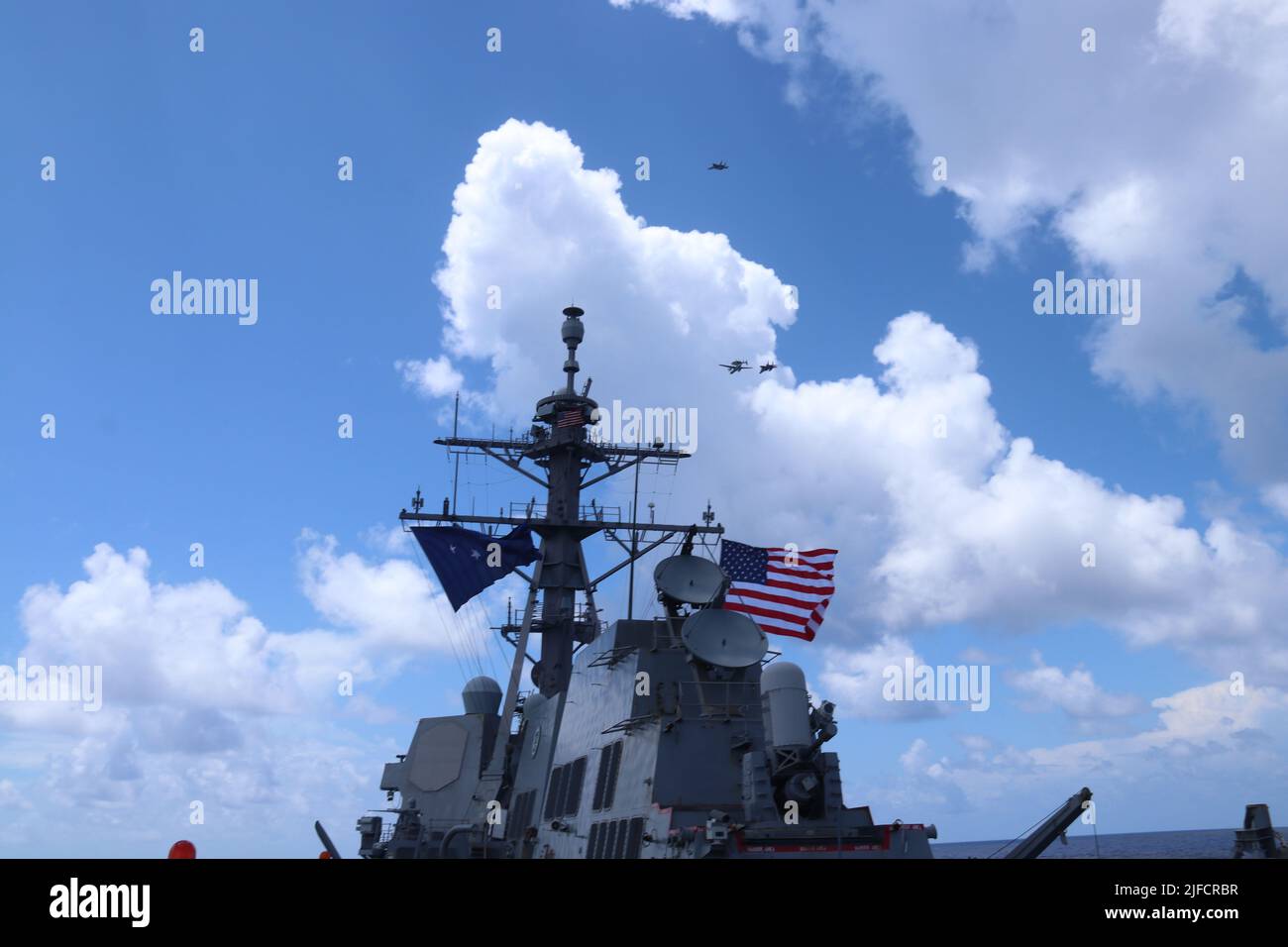 ATLANTIC OCEAN (June 30, 2022) Two U.S. Air Force F-15C Eagles and a U ...