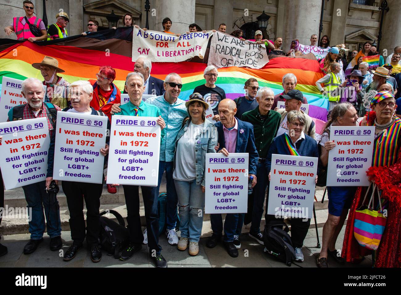 London, UK. 1st July, 2022. Gay Liberation Front (GLF) veterans ...