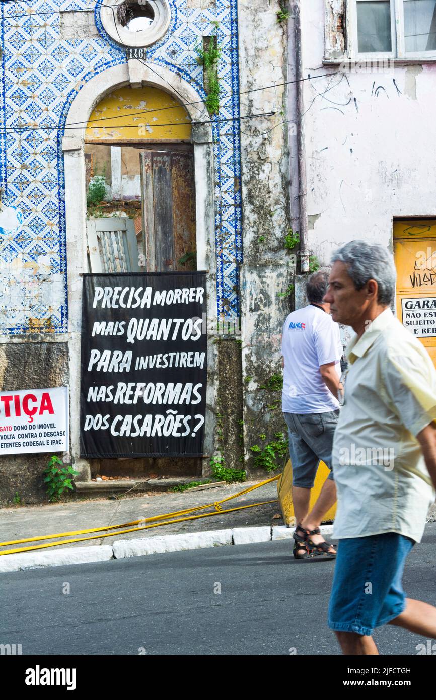 Salvador, Bahia, Brazil - July 02, 2017: Groups of protestant people in ...