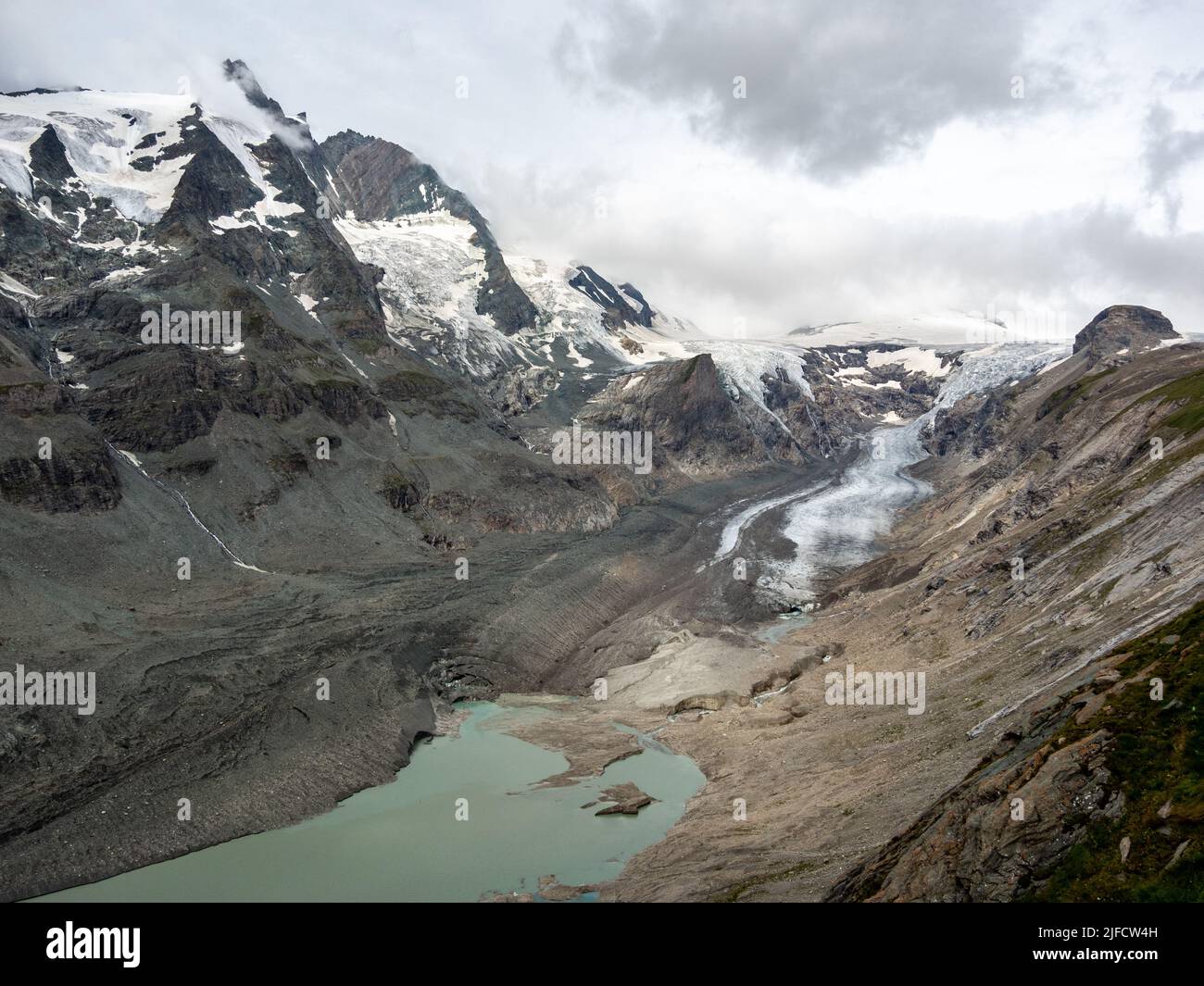 The Pasterze Glacier and Grossglockner Mountain landscape in Austria ...