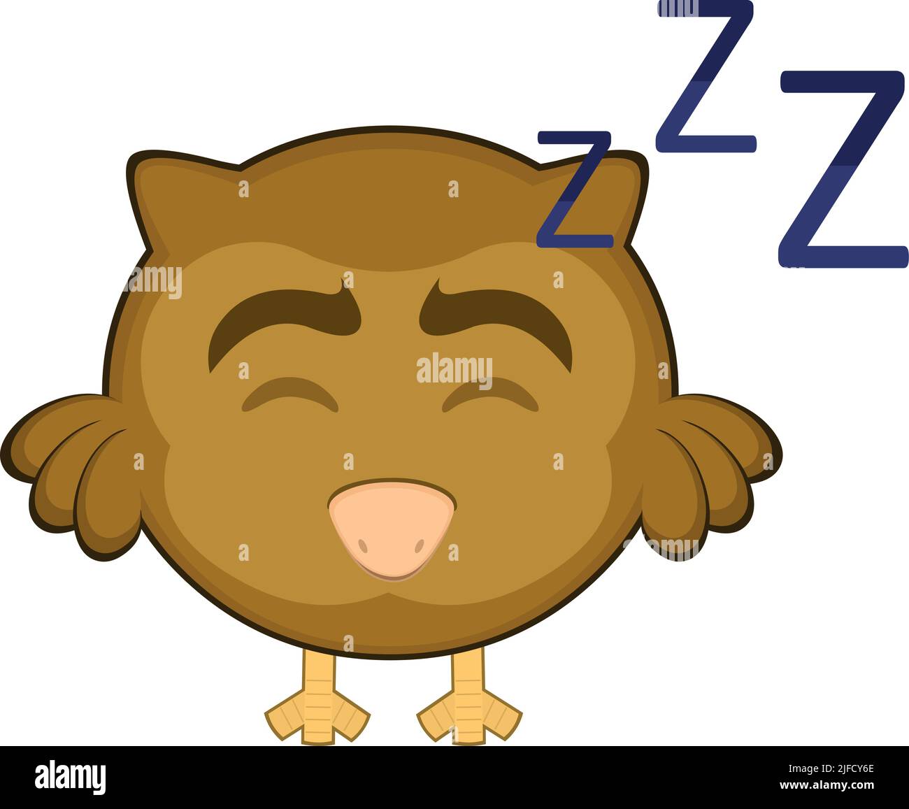 Vector illustration of a sleeping cartoon owl Stock Vector Image & Art ...