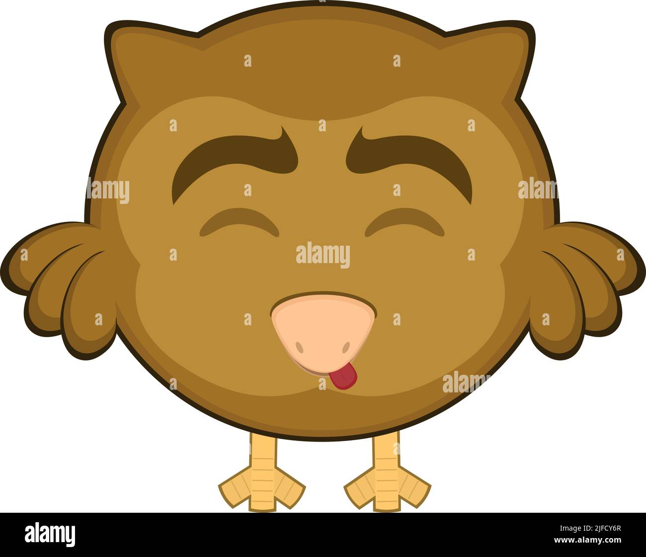 Vector illustration of a cartoon owl with a yummy expression that ...