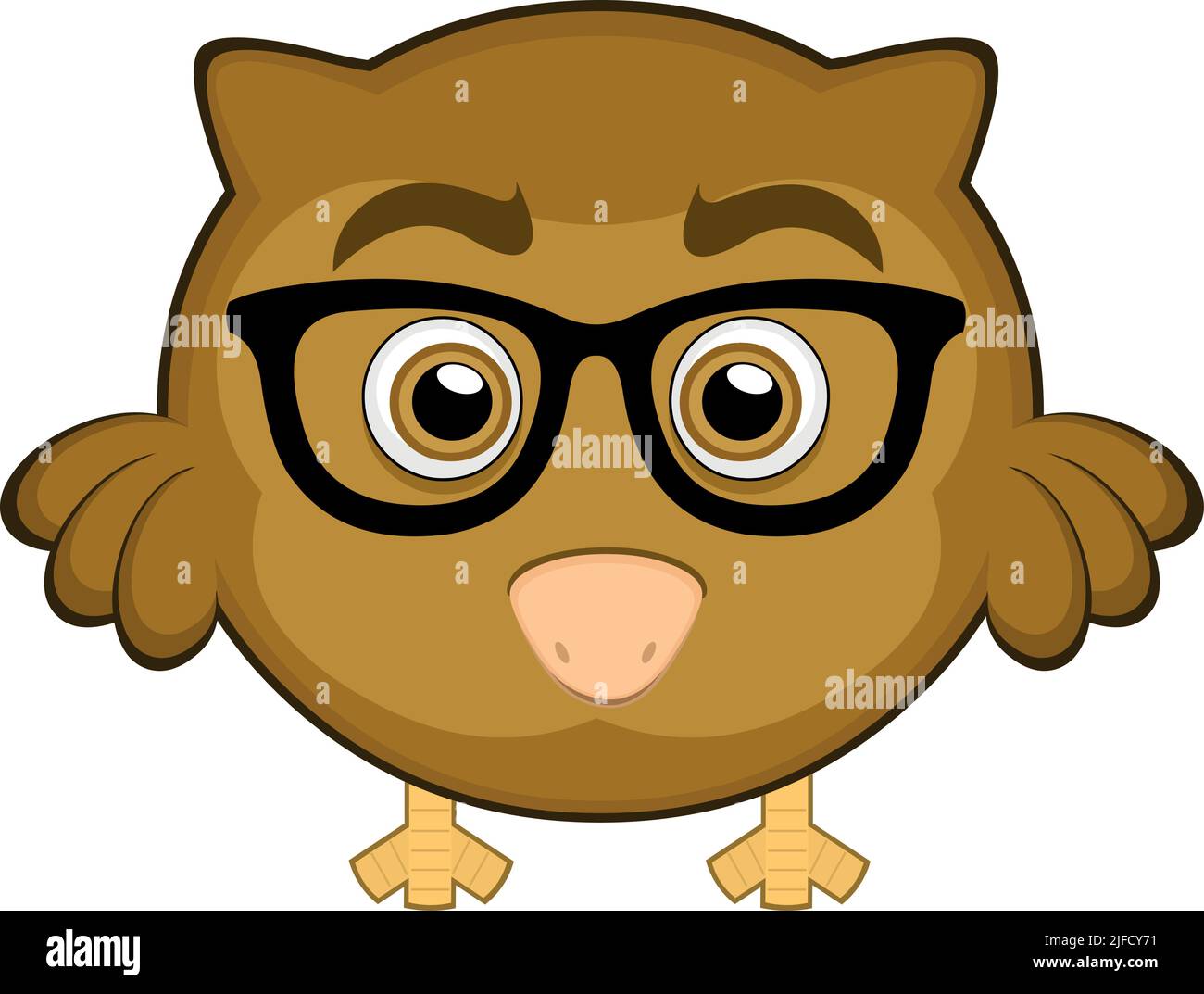 Vector illustration of a cartoon owl with nerd glasses Stock Vector ...