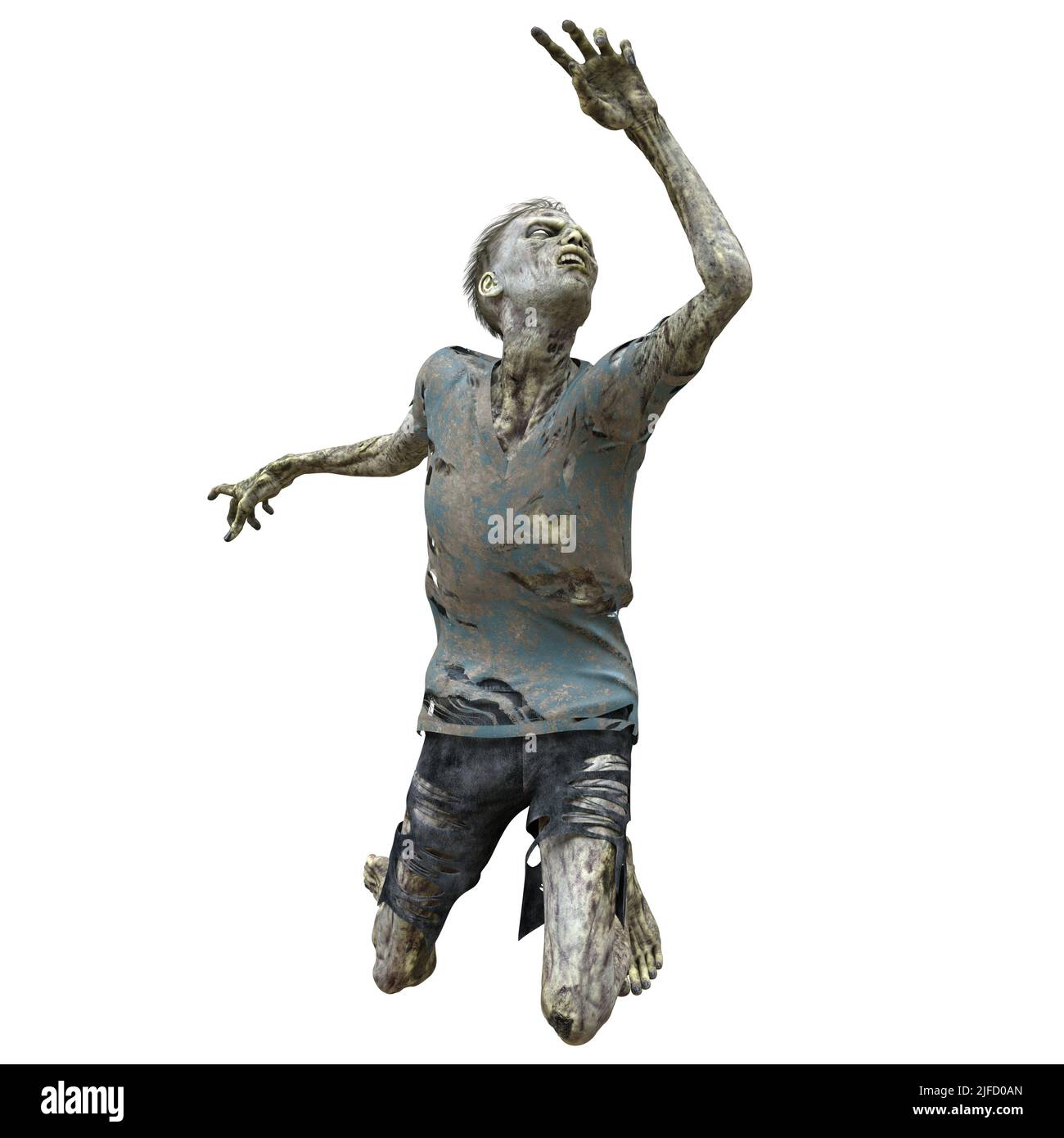 3D illustration zombie men isolated white background Stock Photo - Alamy