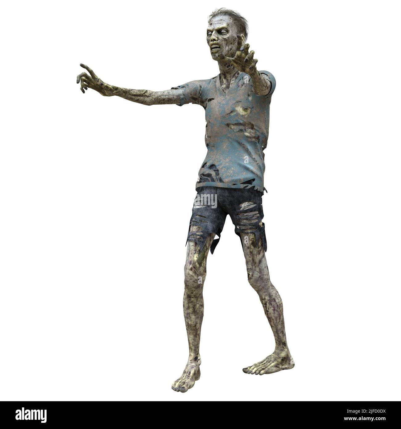 3D illustration zombie men isolated white background Stock Photo - Alamy