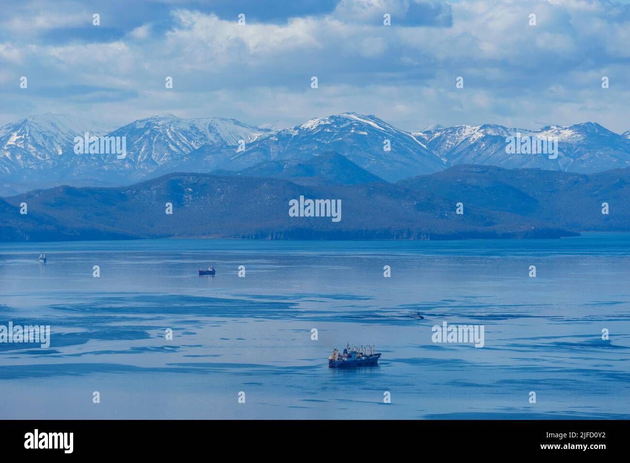 Seascape overlooking Avacha Bay. Kamchatka Stock Photo - Alamy