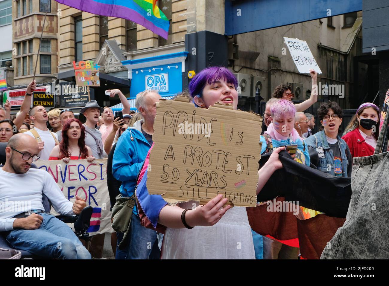 London, UK, 1st July, 2022. Veterans of the first Pride march in the UK ...