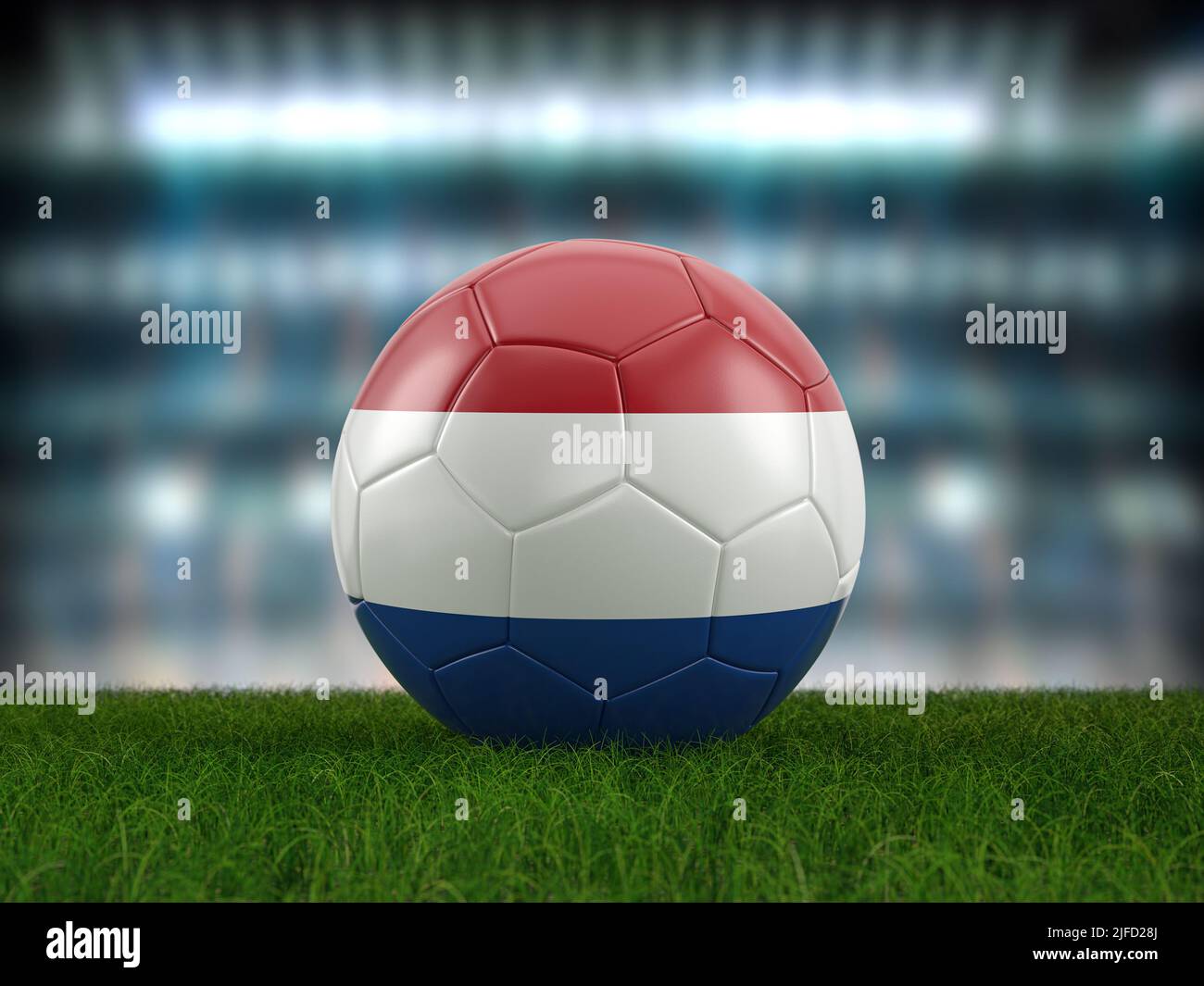 3d illustration football with flag of the netherlands soccer ball on hi ...
