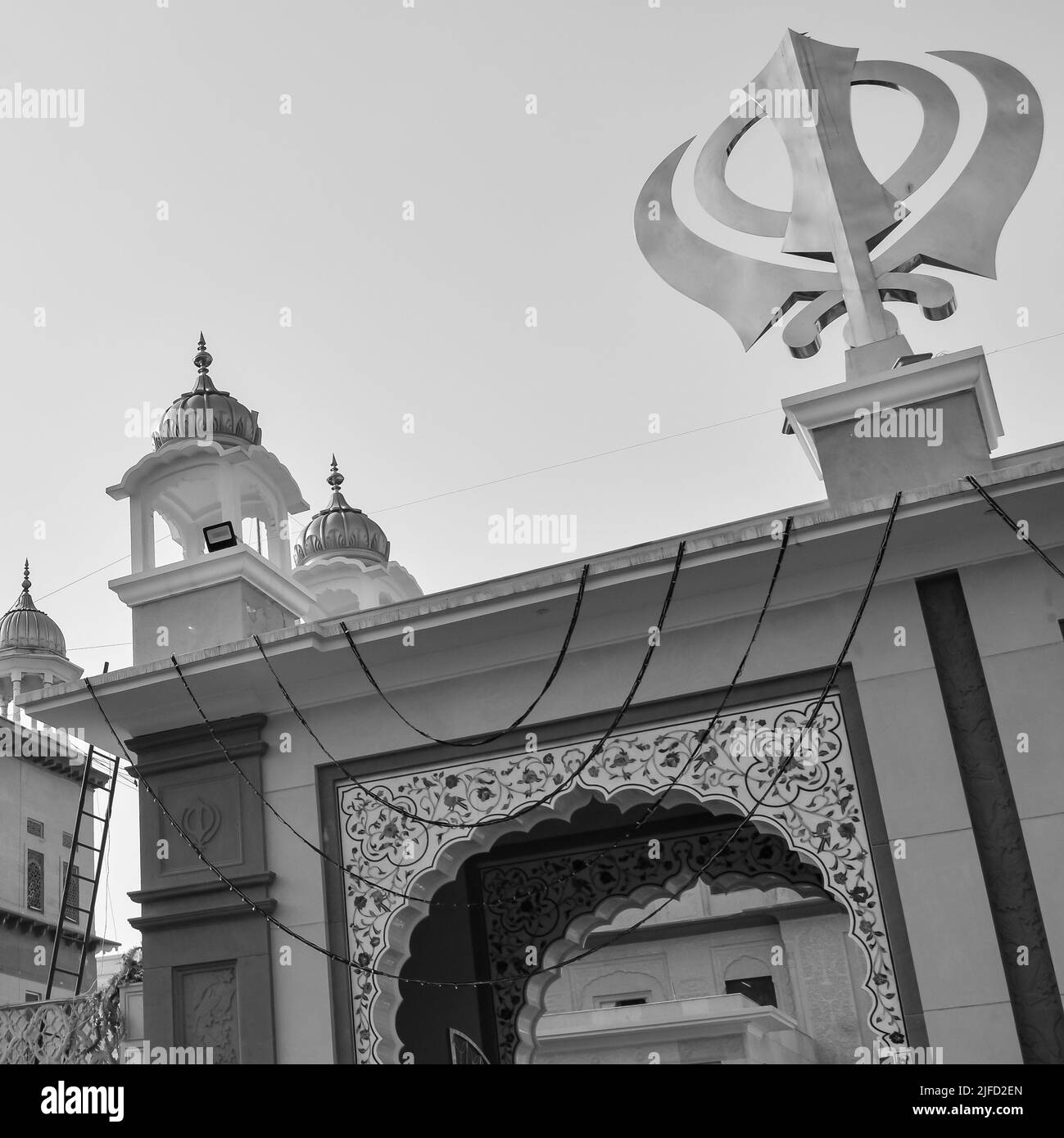 Sikh temple entrance Black and White Stock Photos & Images - Alamy