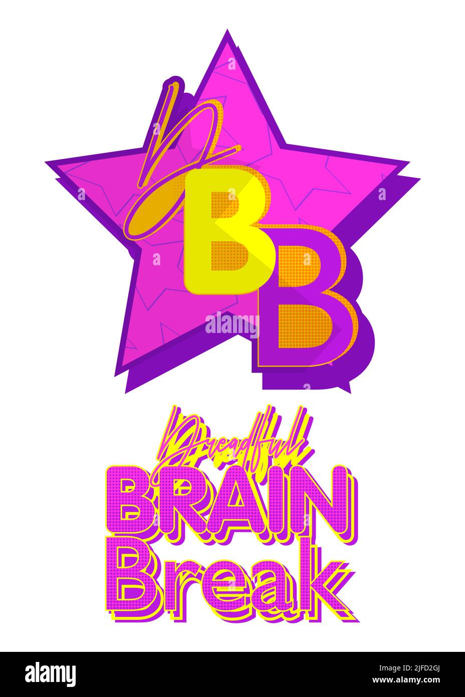 Superhero coat of arms showing Dreadful Brain Break icon. Colorful ...