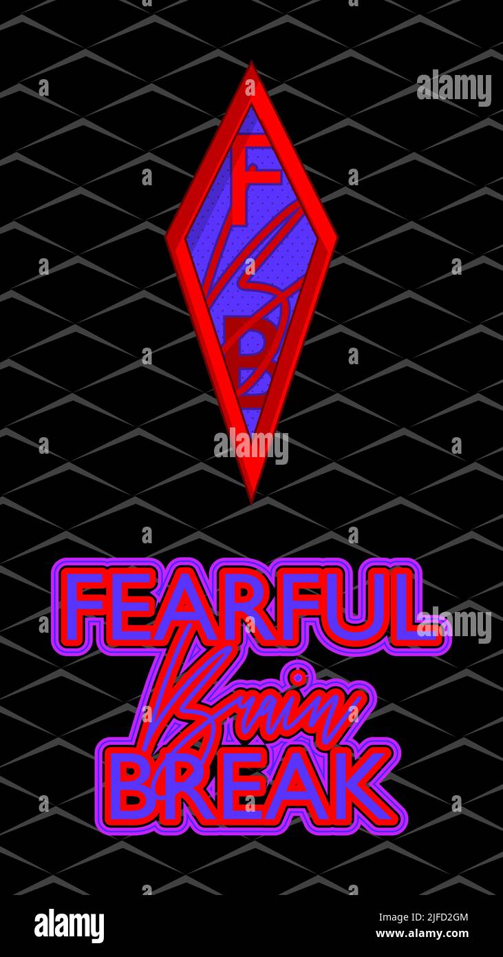 Superhero coat of arms showing Fearful Brain Break icon. Colorful comic ...