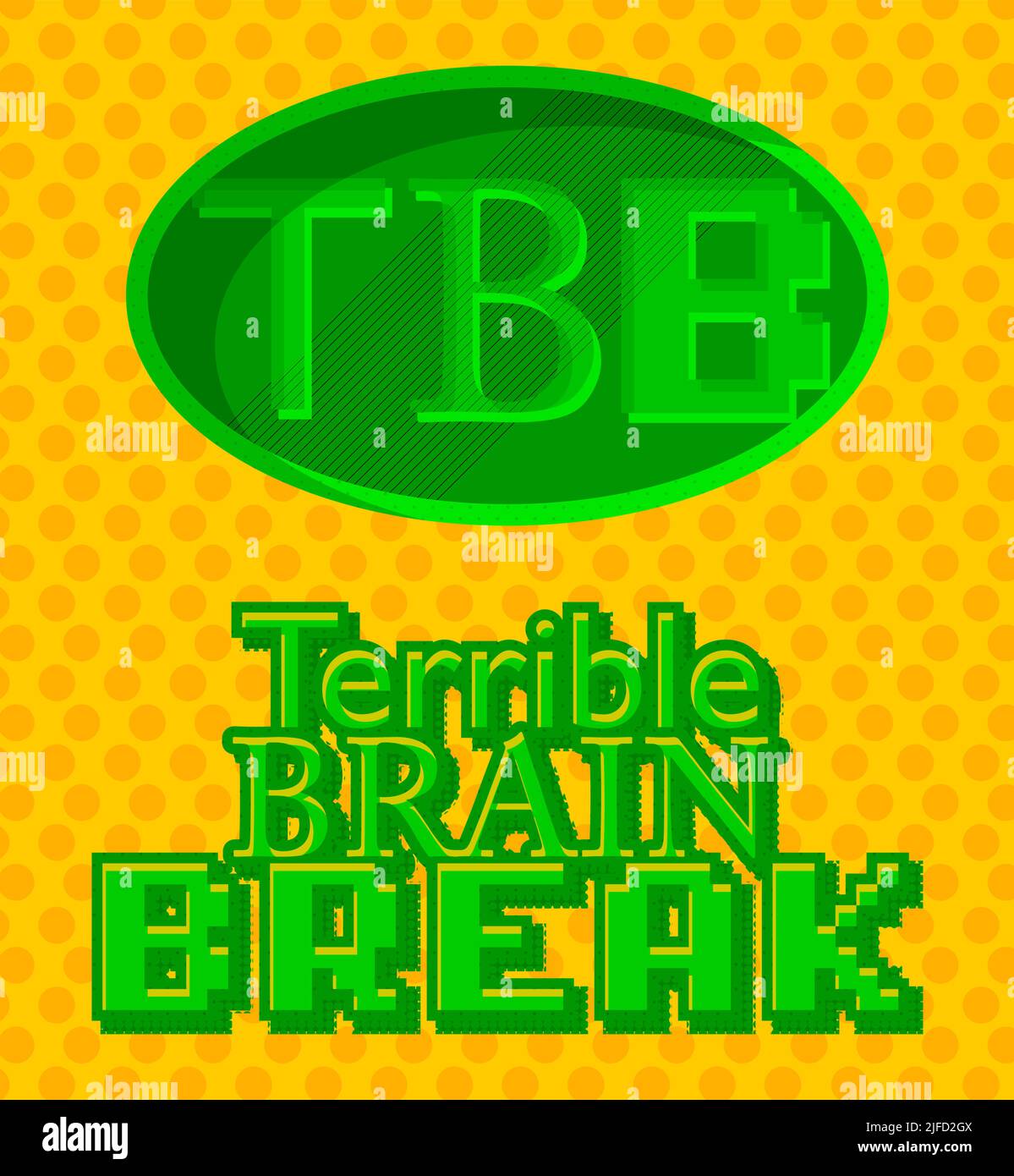 Superhero coat of arms showing Terrible Brain Break icon. Colorful ...