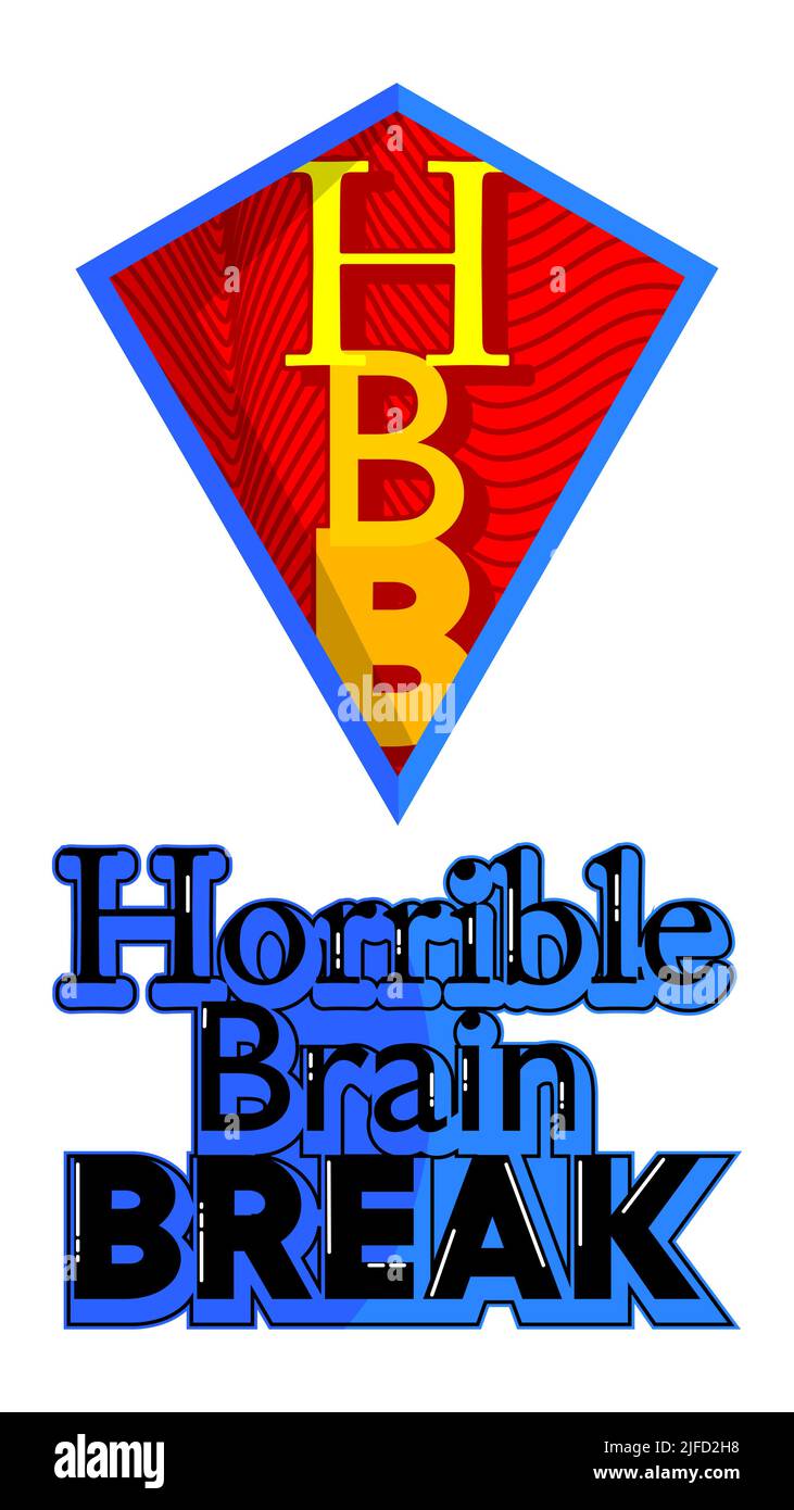 Superhero coat of arms showing Horrible Brain Break icon. Colorful ...
