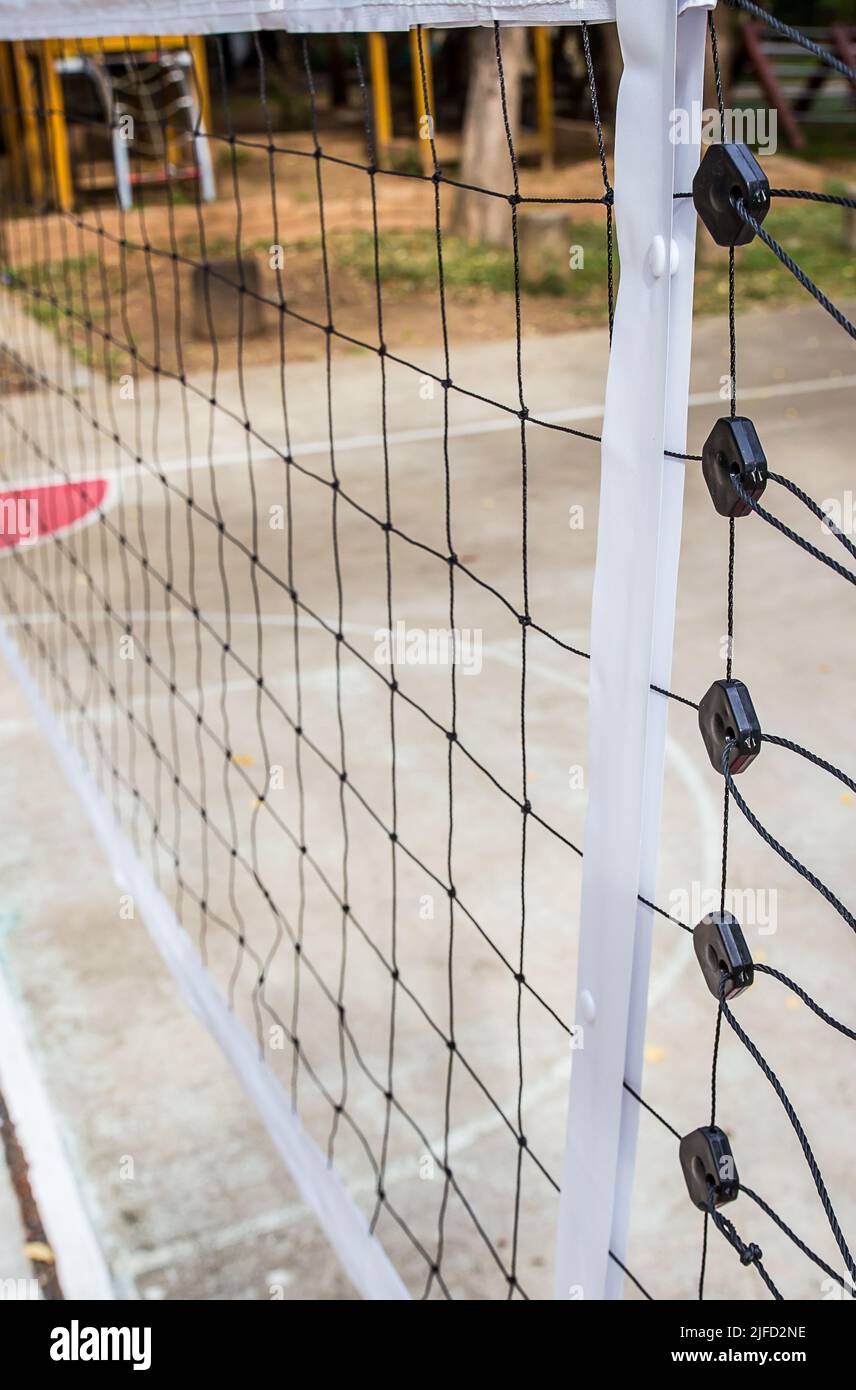 Close up Volleyball net in the park Stock Photo - Alamy