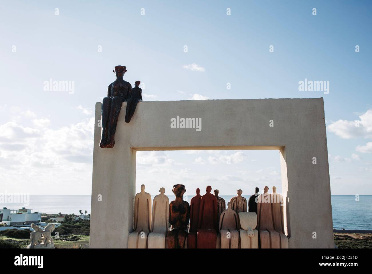 Sculpture of humans in the sculpture park in Ayia Napa national park ...