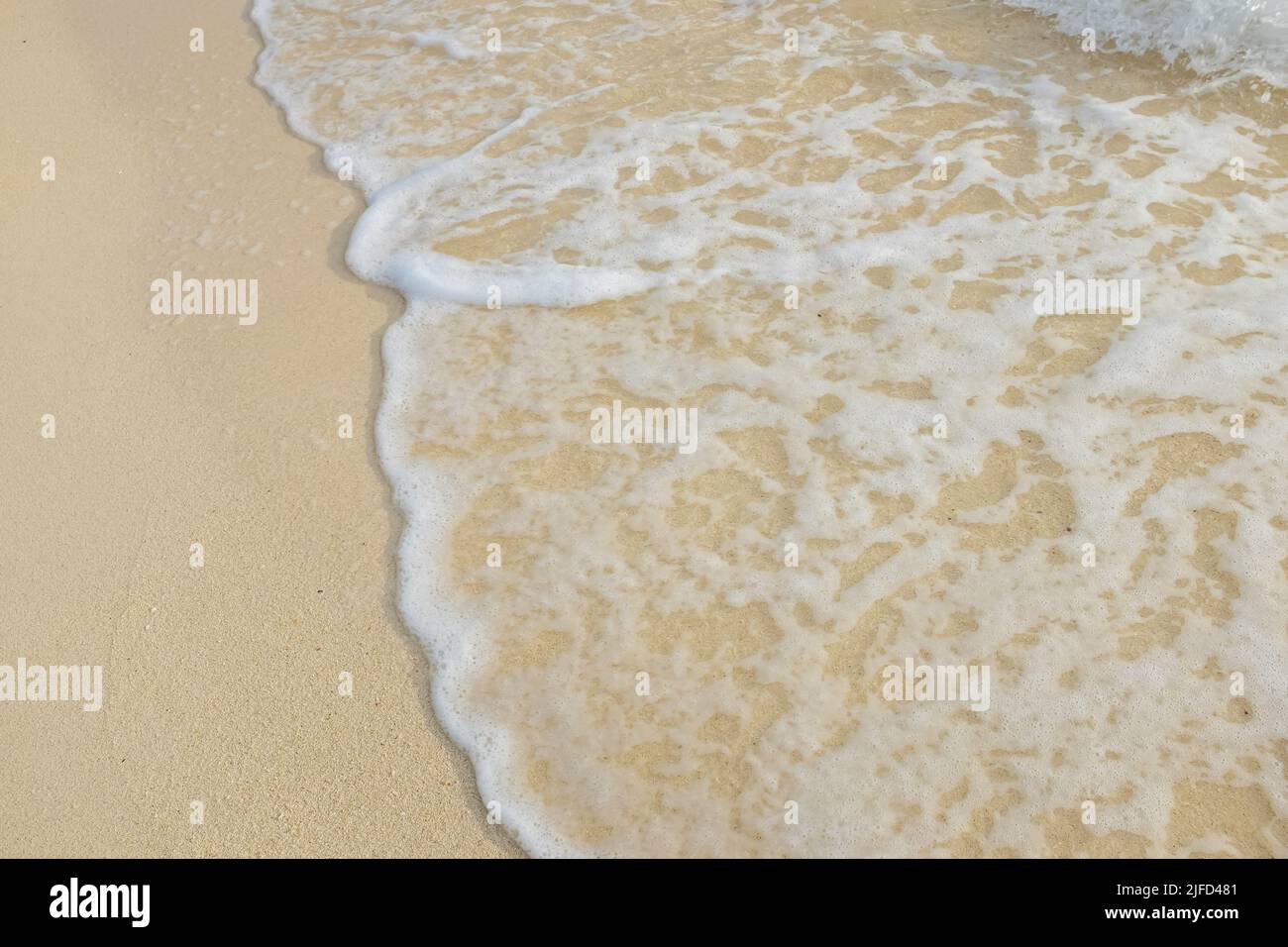 Sea wave on white sand beach summer vacation background Stock Photo - Alamy