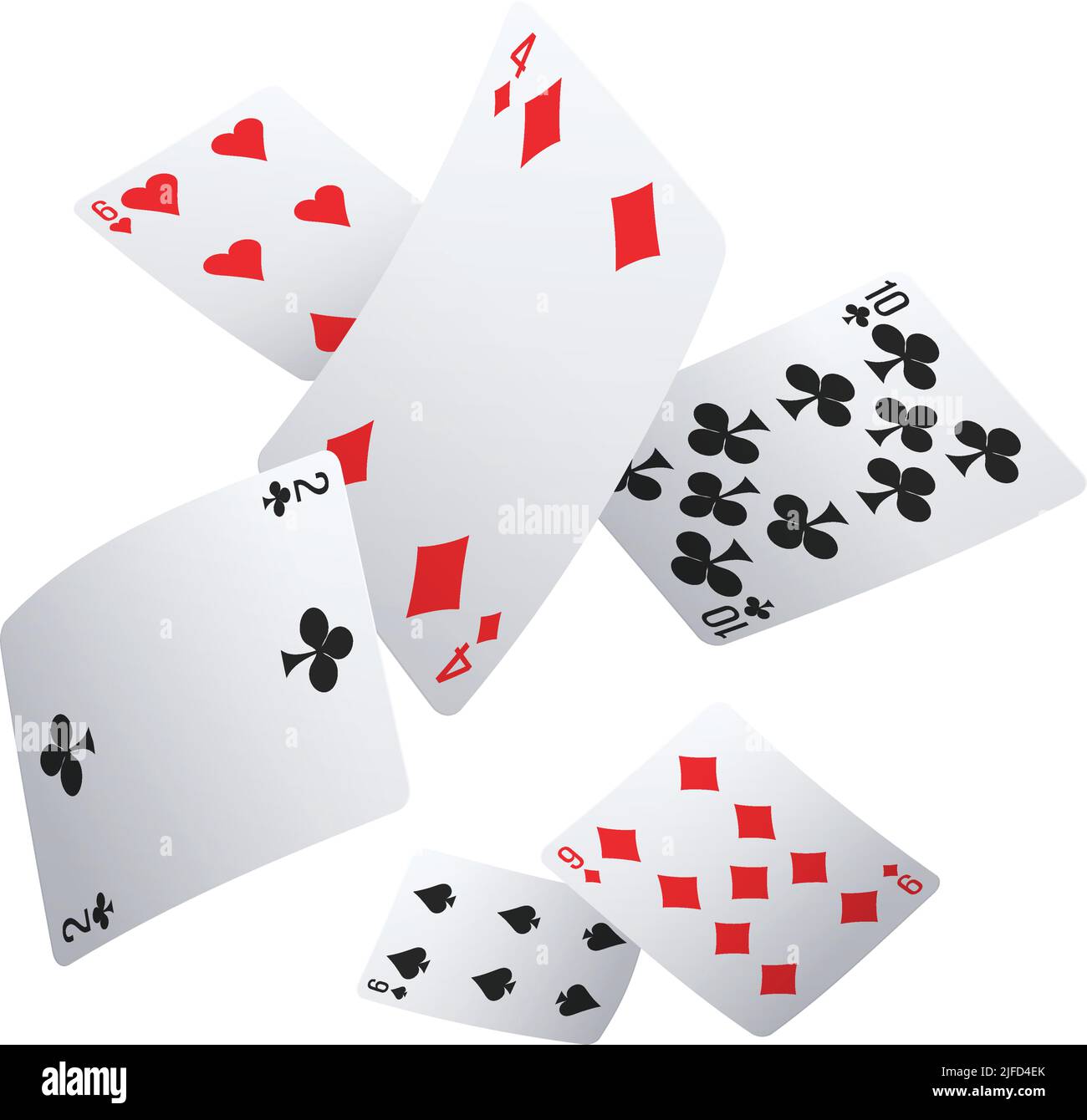 Poker club realistic composition with falling cards vector illustration ...