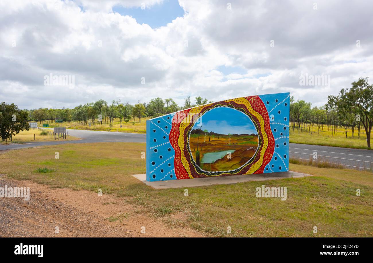 Sign at the entrance to Mundubbera in queensland, australia, with ...
