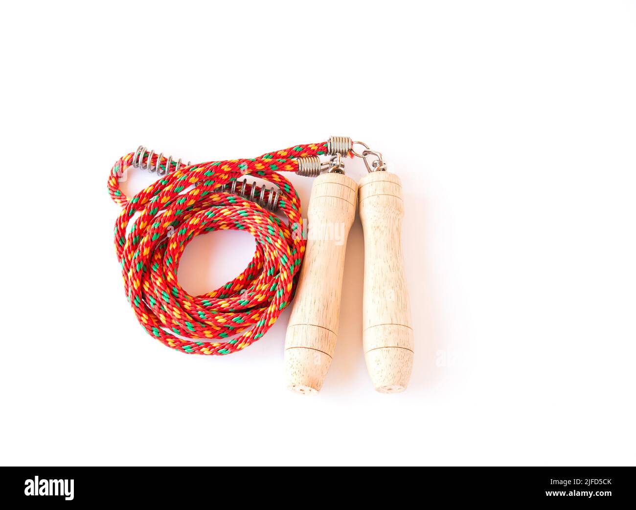 Close up skipping rope on a white background Stock Photo - Alamy