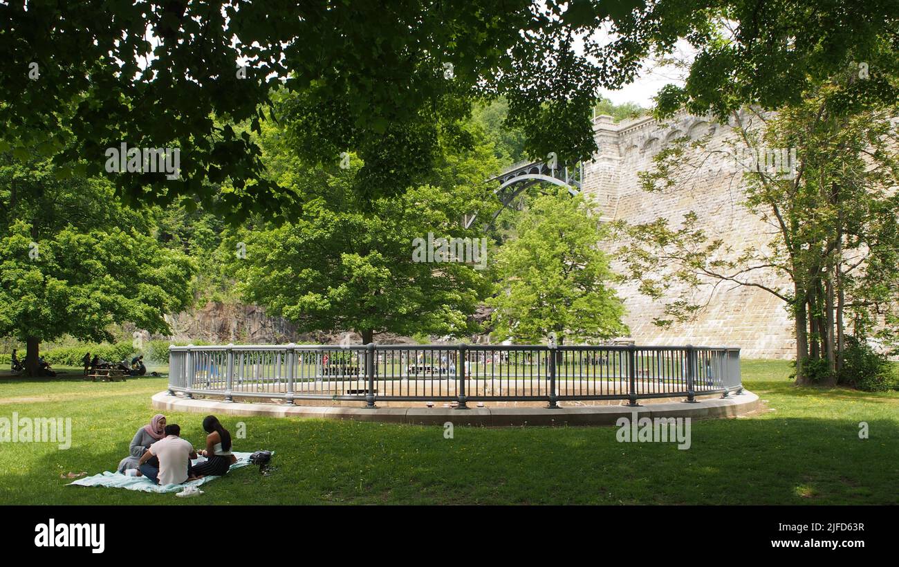 Park downstream the New Croton Dam, constructed in 1892-1906, part of ...