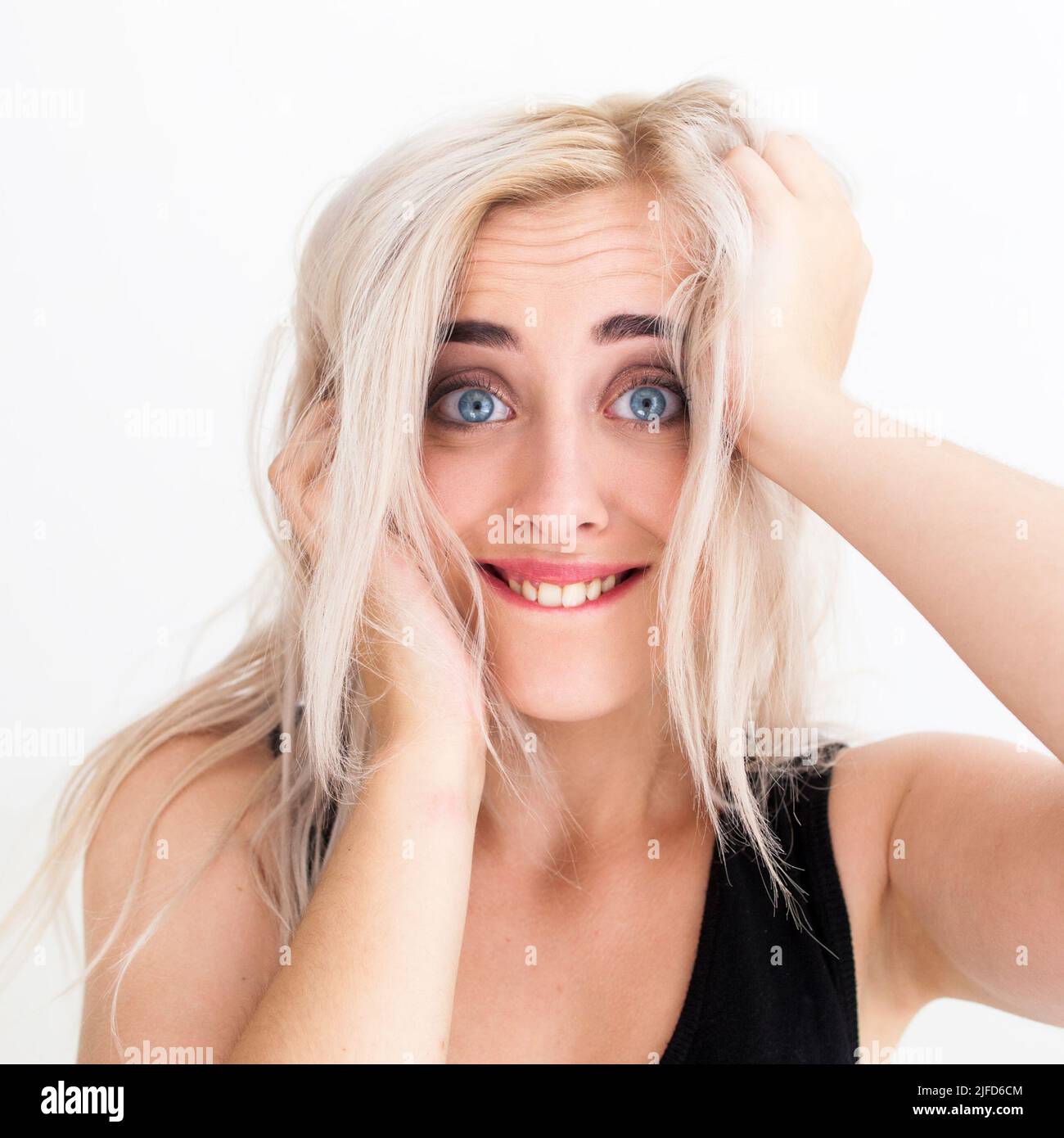 Face blue eyed blonde woman hi-res stock photography and images - Alamy