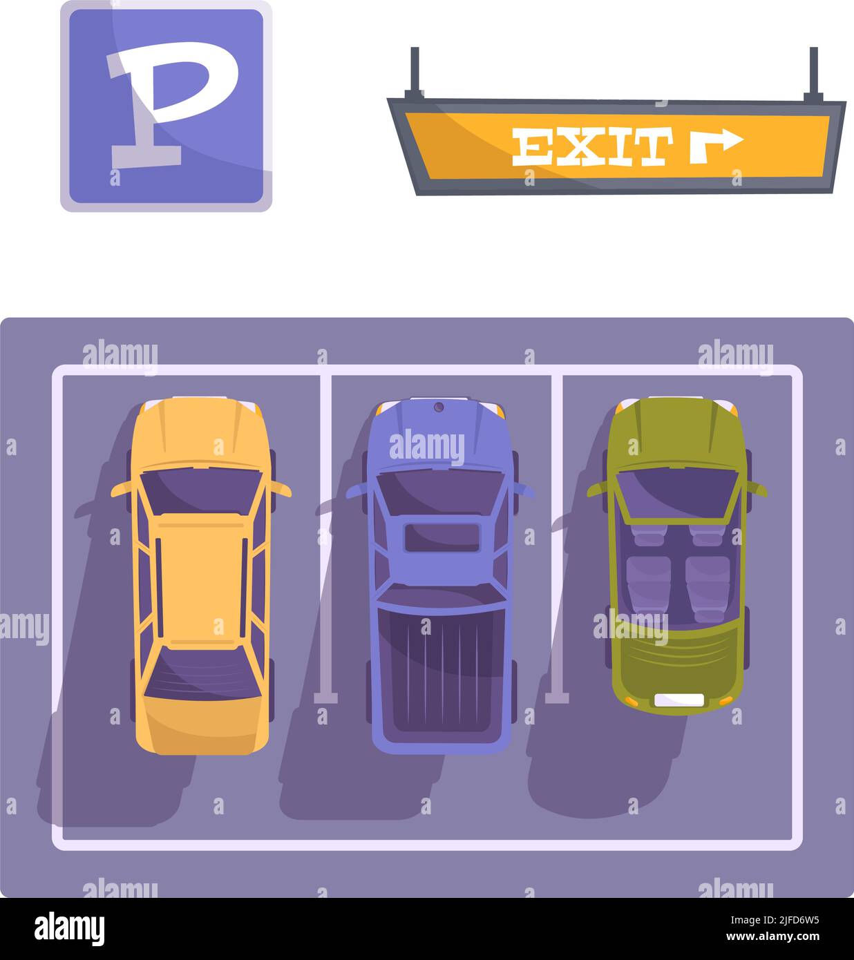 Parking lot exit sign arrow Stock Vector Images - Alamy