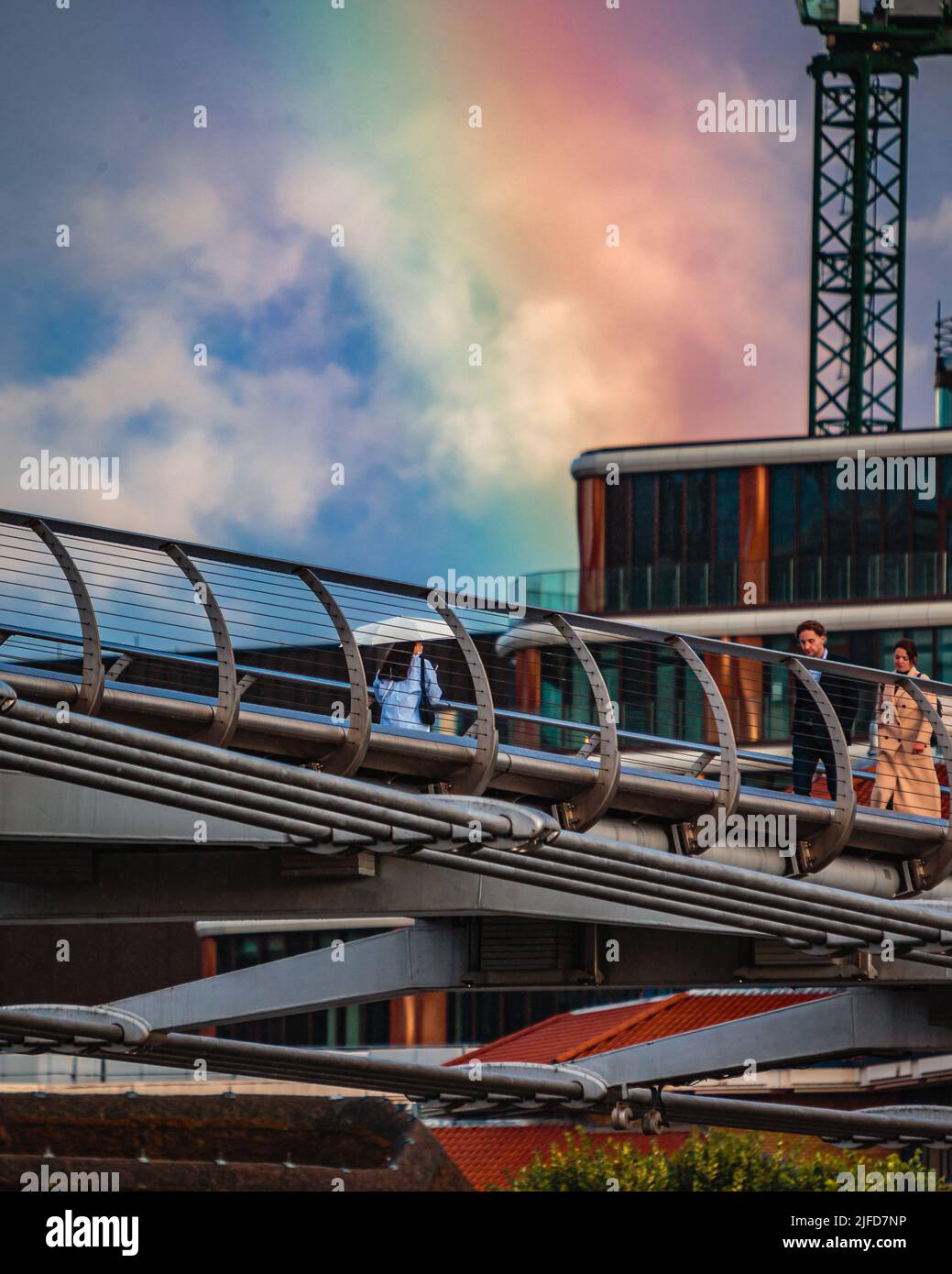 A beautiful colorful rainbow over Millennium Bridge Stock Photo - Alamy