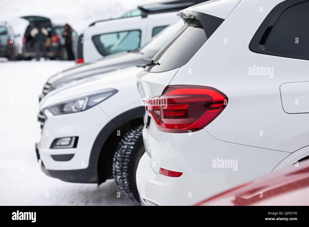 Extreme condition for driving on a snowy road Stock Photo - Alamy