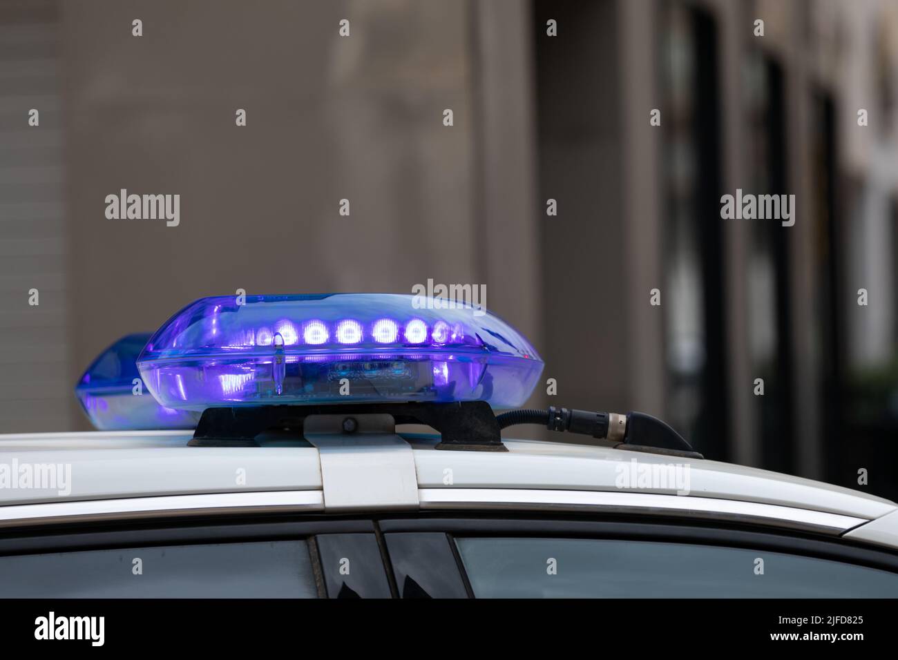 Picture of the flashing lights of the police car Stock Photo - Alamy
