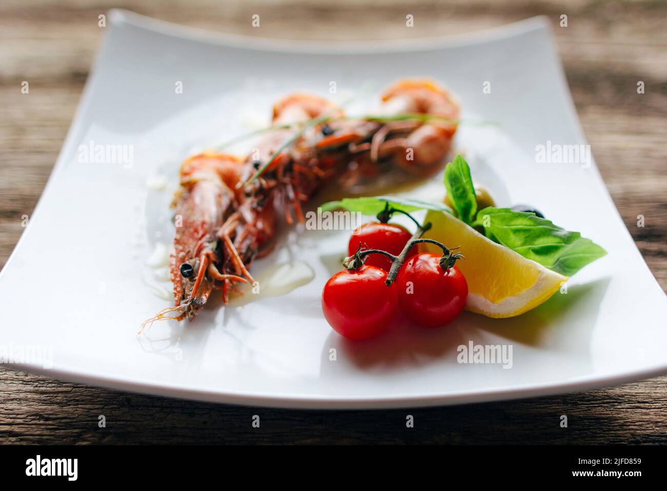 healthy food from seafood. Grilled tiger pawns Stock Photo - Alamy
