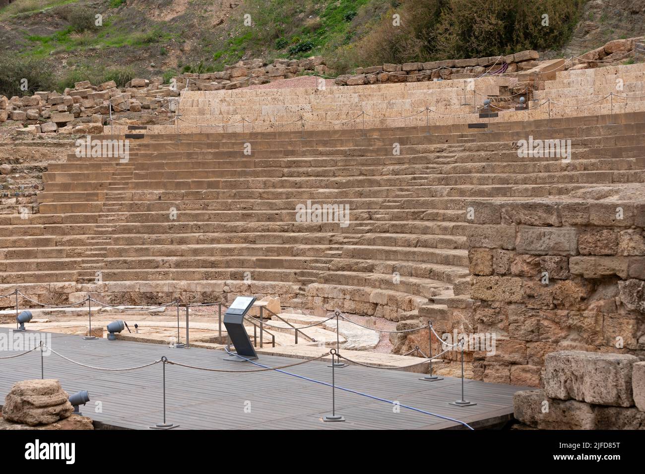 Picture of an ancient Roman amphitheater in Malaga Spain Stock Photo ...