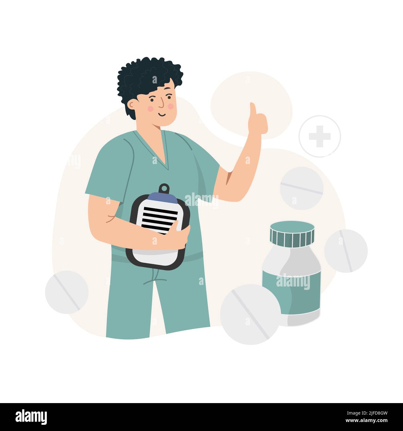 Nurse patient hospital pills Stock Vector Images - Alamy